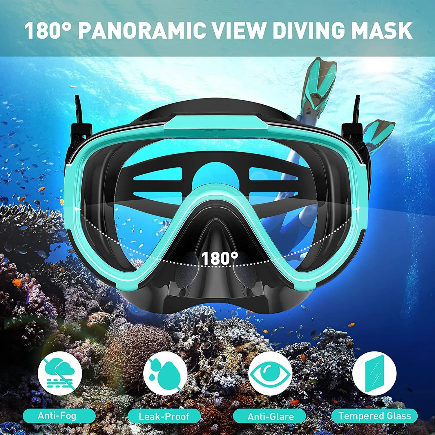New Snorkel Set Snorkeling Gear Adults Diving Goggles Mask Dry Top ...