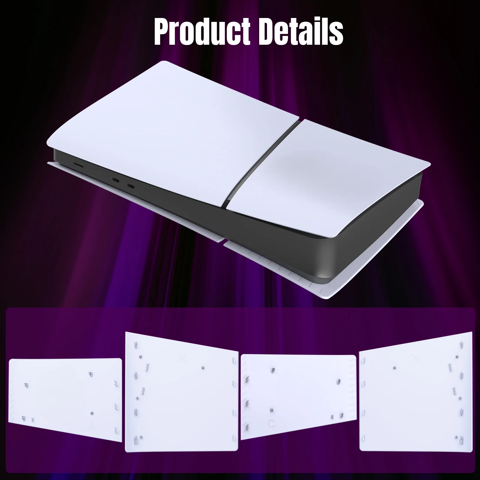 White Plates for PS5 Slim Cover Accessories - Custom Shell