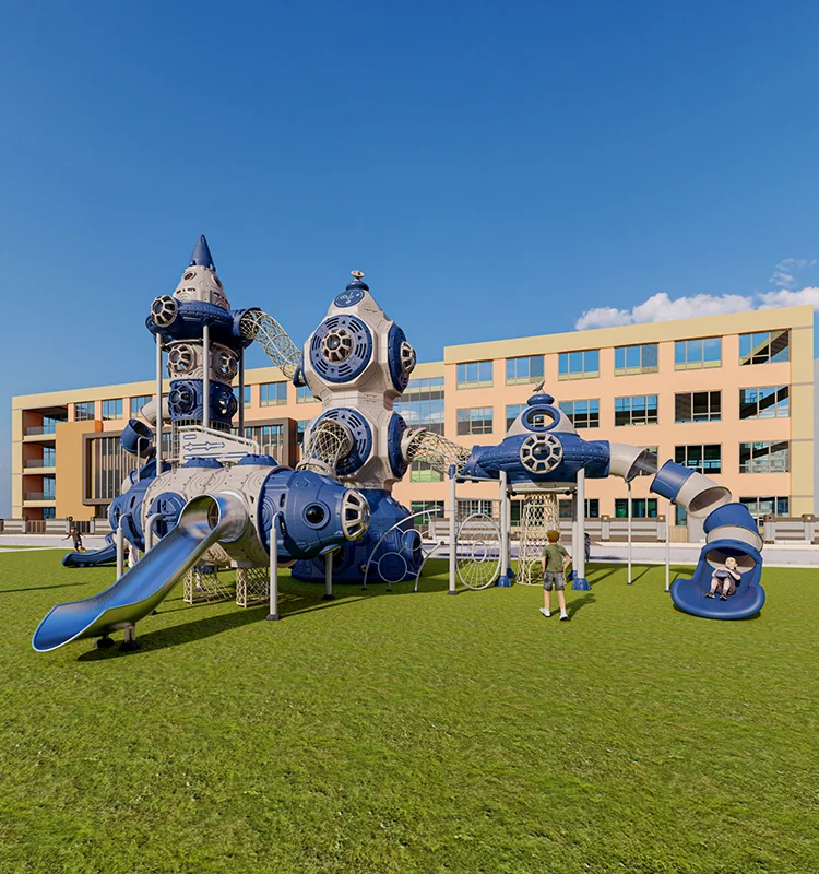 Spacecraft ufo Kids Outdoor Playground with Stainless Steel Slide China ...