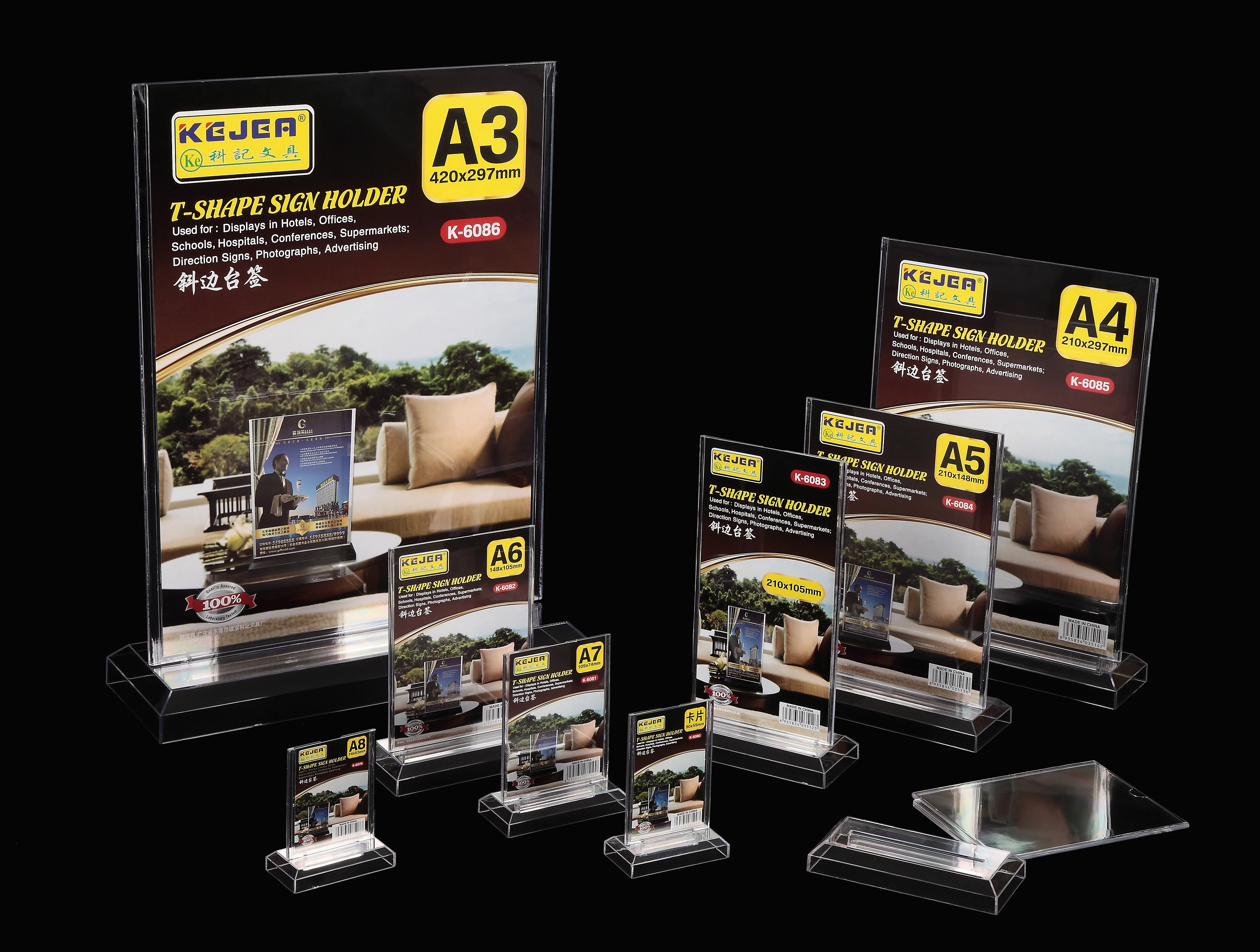 Clear Menu Stand Different Size Acrylic Tabletop Menu Display Stand ...