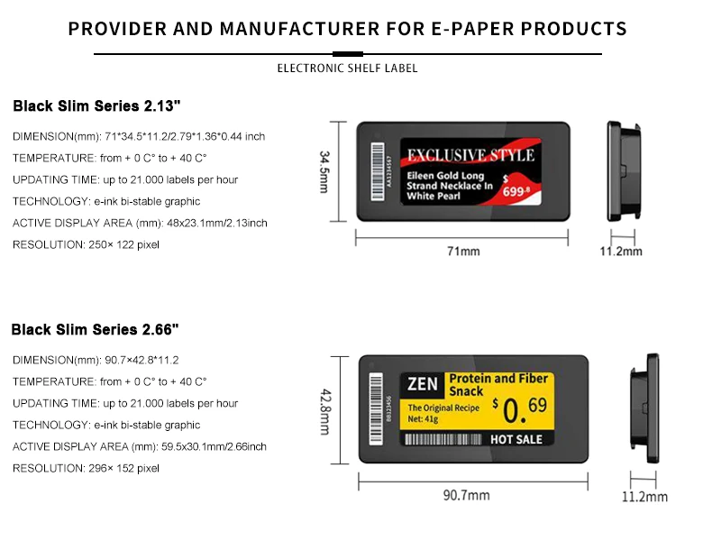 Yalatech E-ink Labels Screen Eink Digital Price Tag 7.5inch Electronic ...