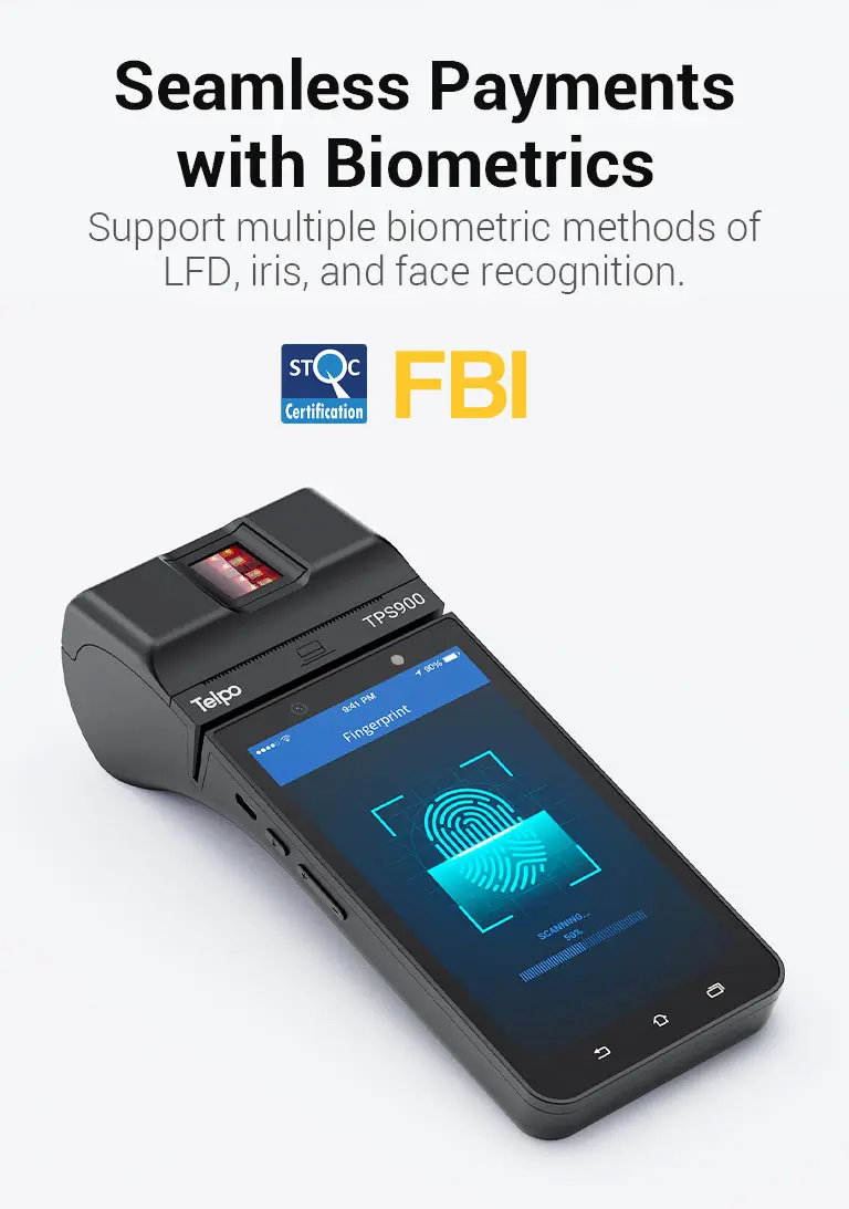 Telpo Tps900 Android 10 Handheld Billing Android Edc Finger Print ...