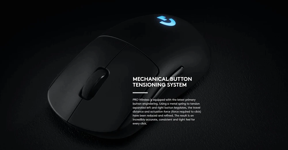 Logitech G PRO Wireless Mouse - 16K DPI, RGB, Dual Mode