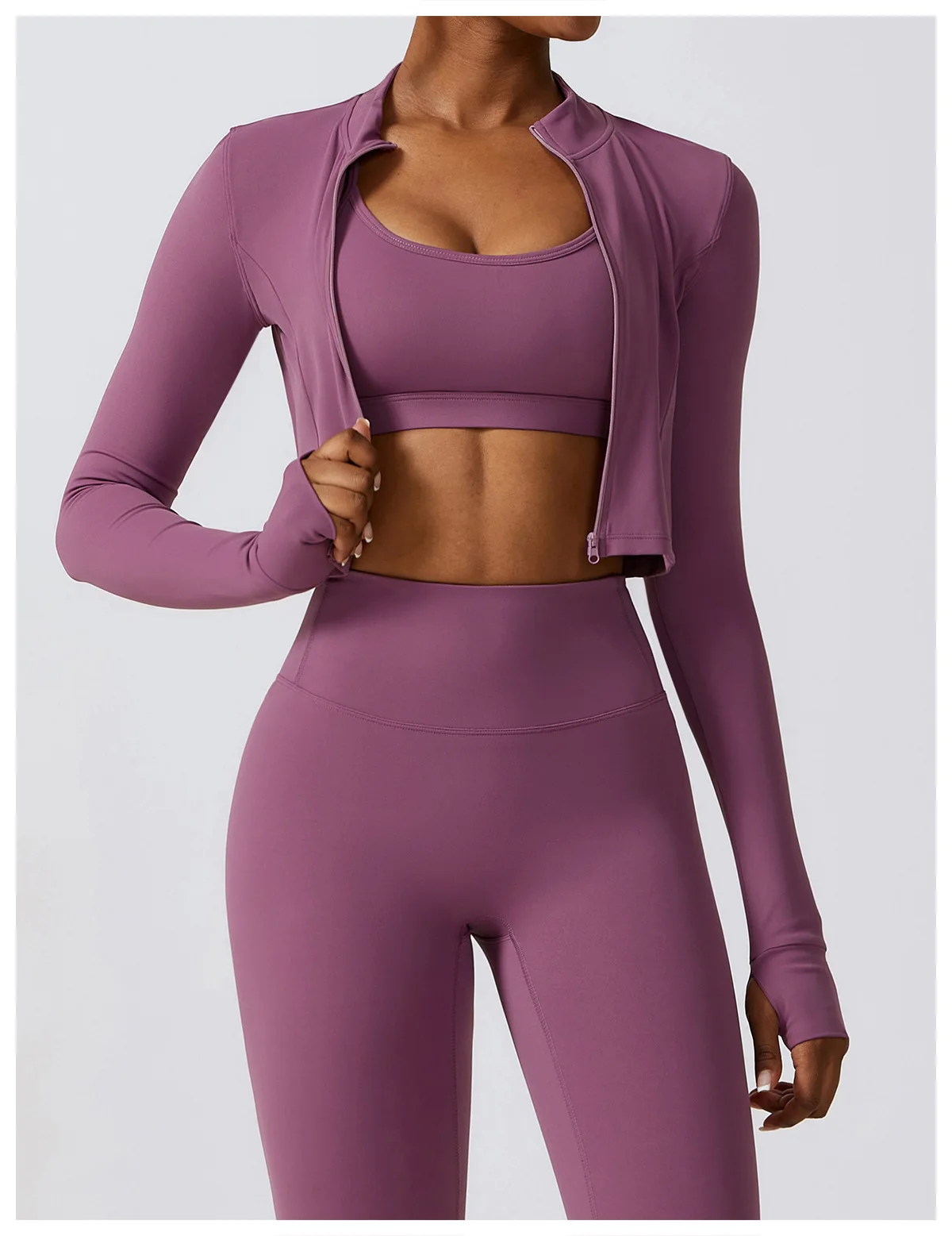 XW-BCX8047 Yoga Fitness Zip up Top - Eco-Friendly & Breathable