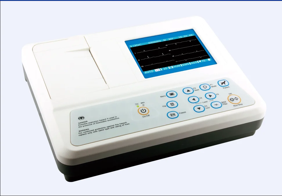 Jm-8032 Best Selling Medical Electrocardiogram 12 Lead 3 Channel 5 Inch ...