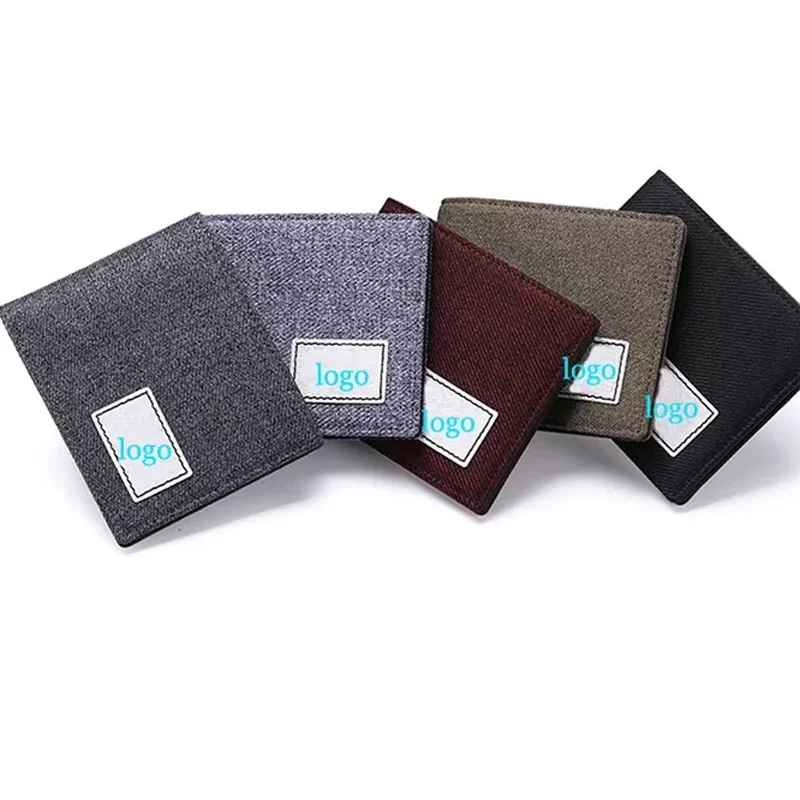 Custom Design Multi Colours Organic Fabric Thin Bifold Men's Wallets ...