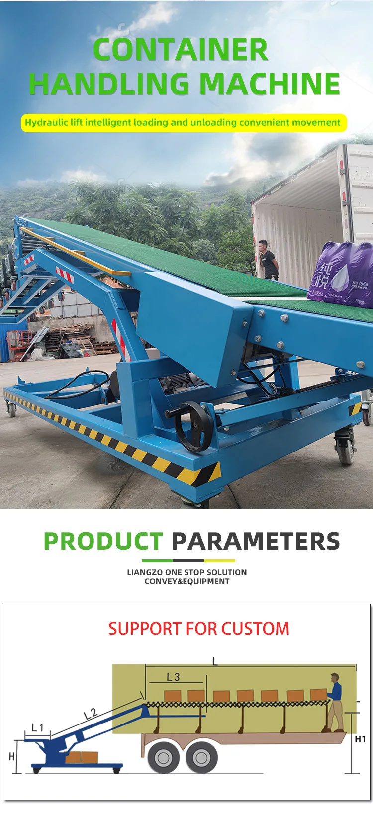 LIANGZO Adjustable Belt Conveyor for Truck Loading & Unloading ...