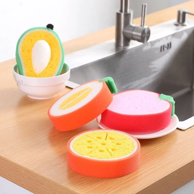 Fresh Fruit Shape Green Mango Design Cleaning Tools Polyester Foam ...