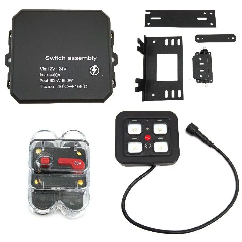 4 Gang Waterproof Push Button Switch Panel 12v & Relays Box For Utv ...