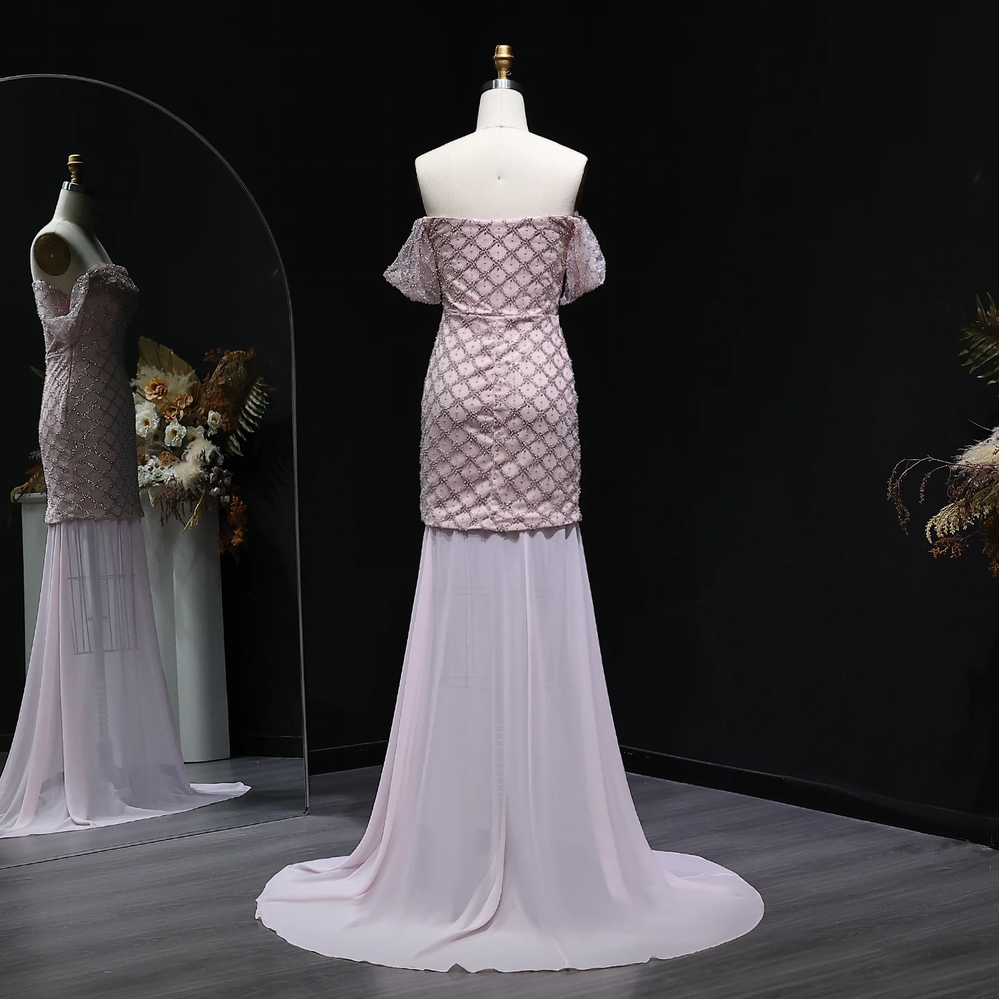 Sharon Said SF305 Dubai Pink Off Shoulder Mermaid Elegant Evening ...