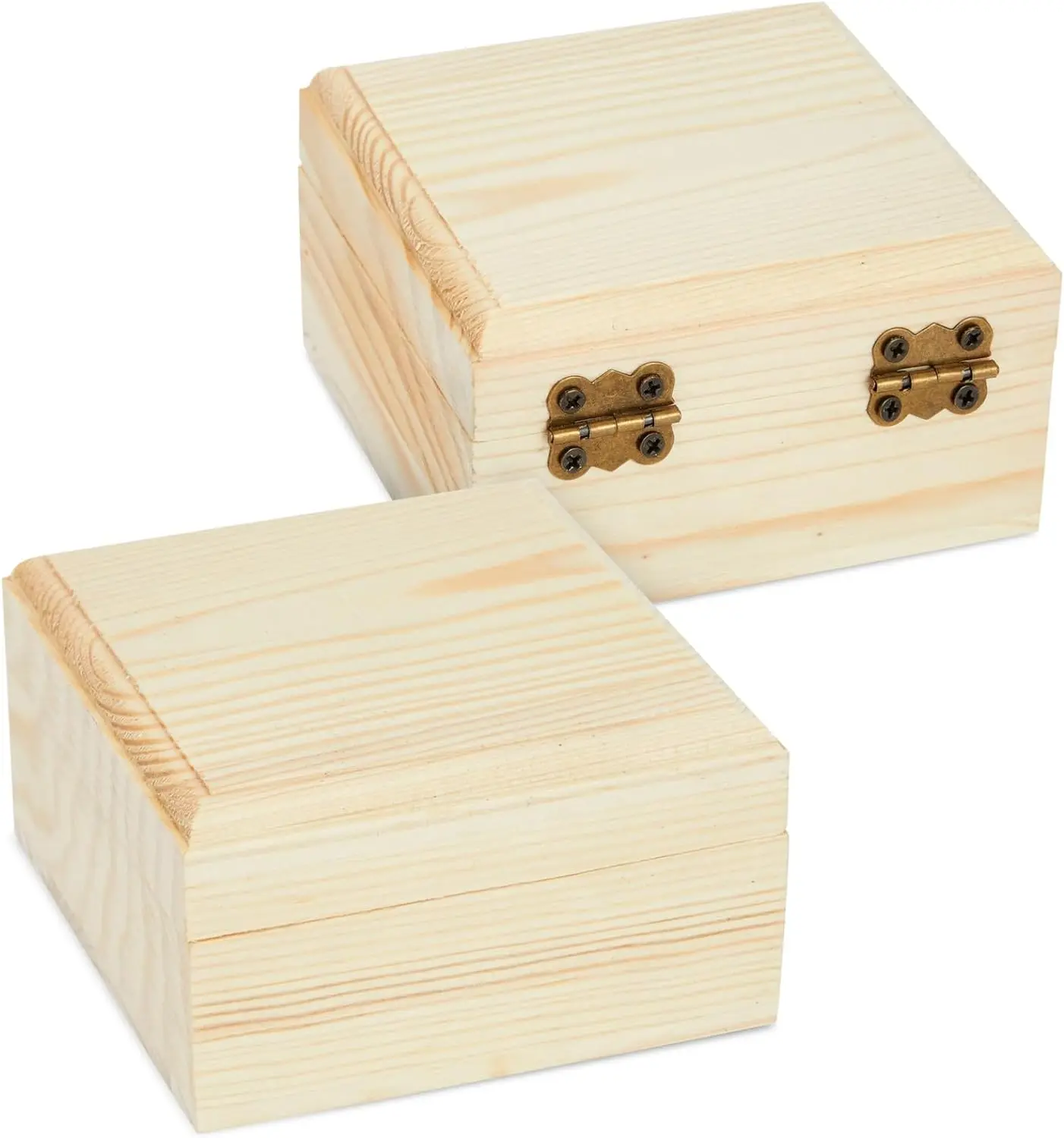 Unfinished Wooden Boxes With Hinged Lids Pinewood Magnetic Wood Box For ...