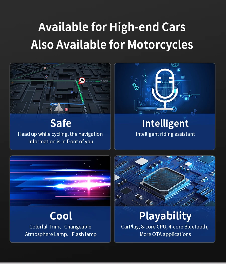 Lancol Smart HUD Motorcycle Helmet Heads Up Display & Camera Accessories OEM