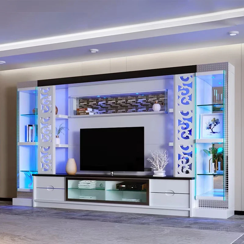 Modern Luxury Living Room Led Wall Unit Tv Cabinet Home Furniture New ...
