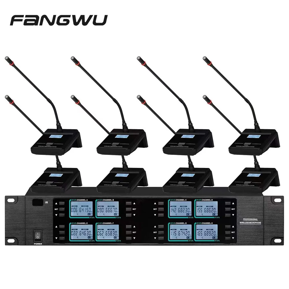 8 Channel Wireless Microphone for Conferences, Meetings & Events ...