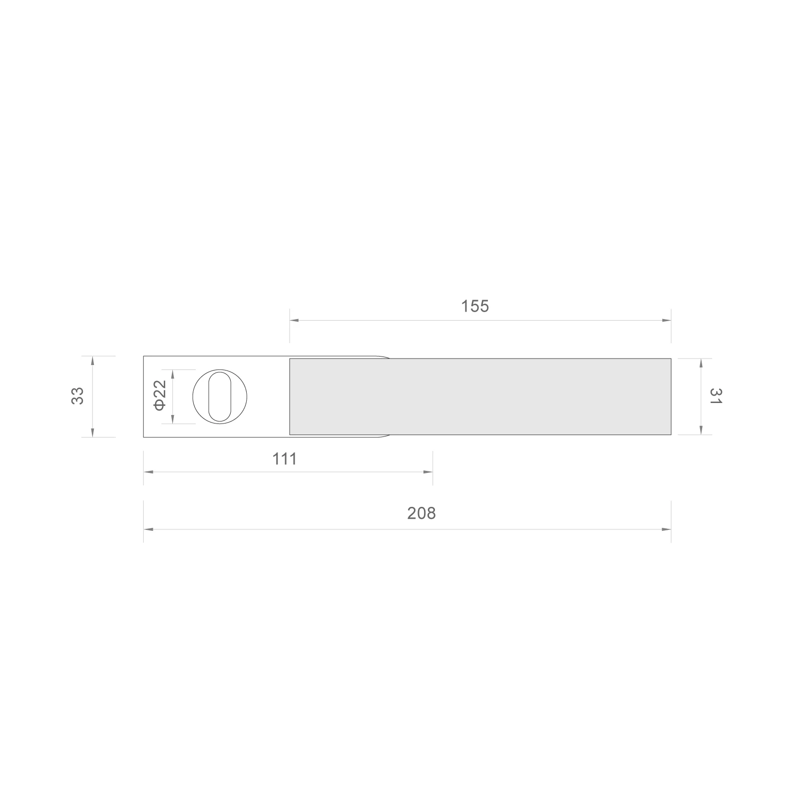Goo-ki Minimalist Matte Black Bathroom Door Handles