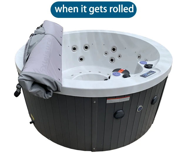New Type Grey Spa Rolling Cover Oxford Cloth Roll-up Hot Tub Cover ...