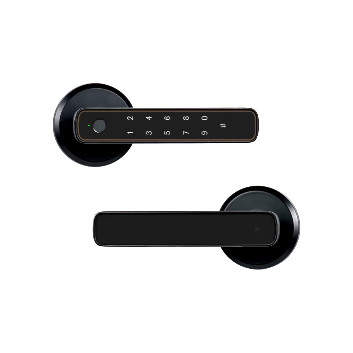 Digital Biometric Handle Fingerprint Glass Door Ttlock App Aluminum ...