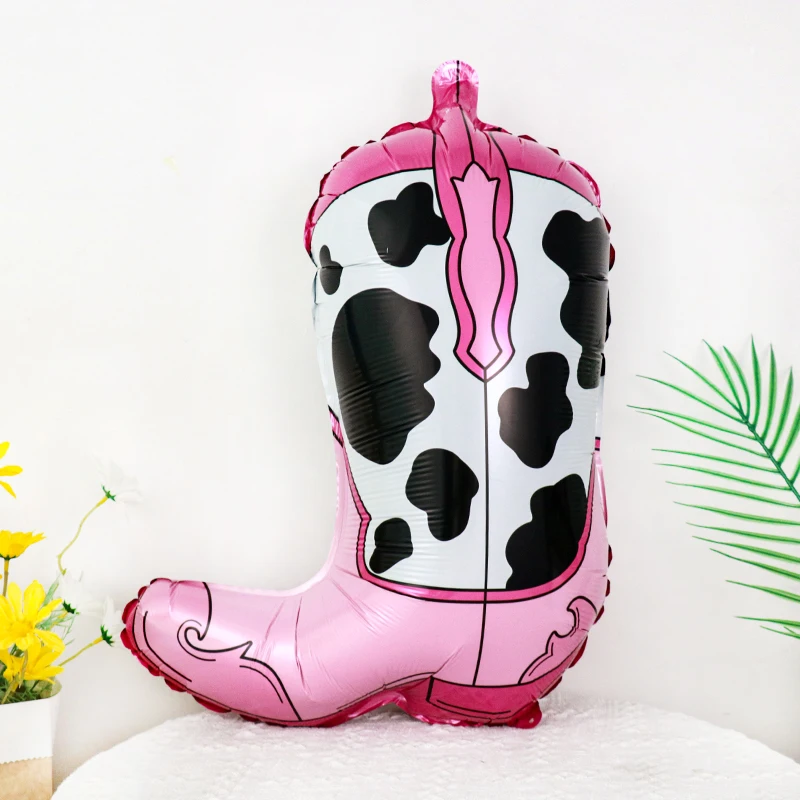 Brown Cowgirl Boot Shaped Balloon Happy Birthday Baby Shower Gifts Kid ...