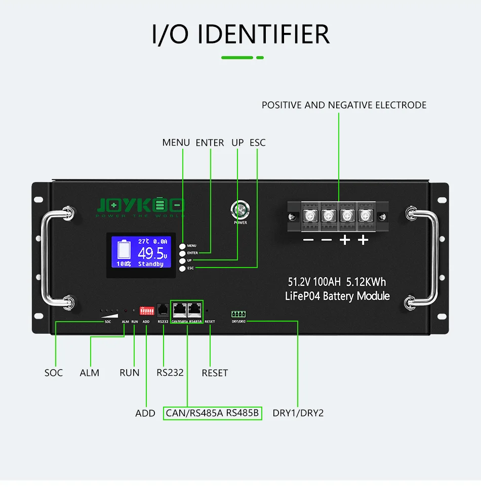 48v 51.2v 100ah Lifepo4 Rack-mounted 16s Battery Pack 5kwh Lithium ...
