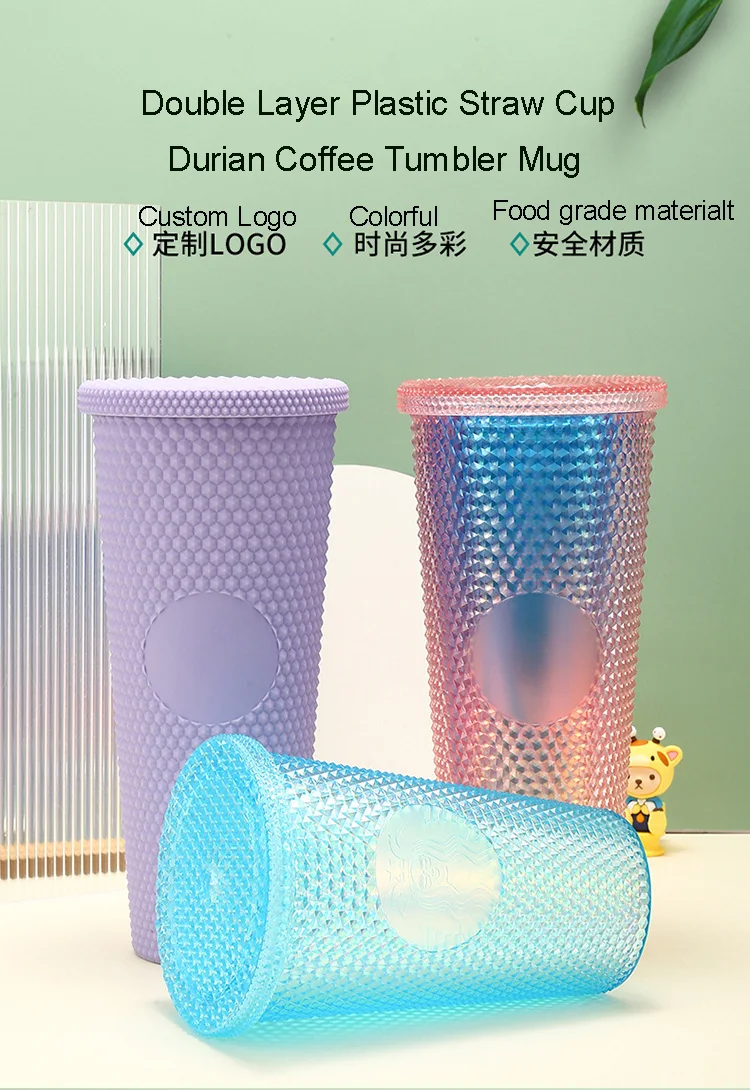 Creative Product 24oz /700ml Matte Plastic Studded Cups Double Wall ...