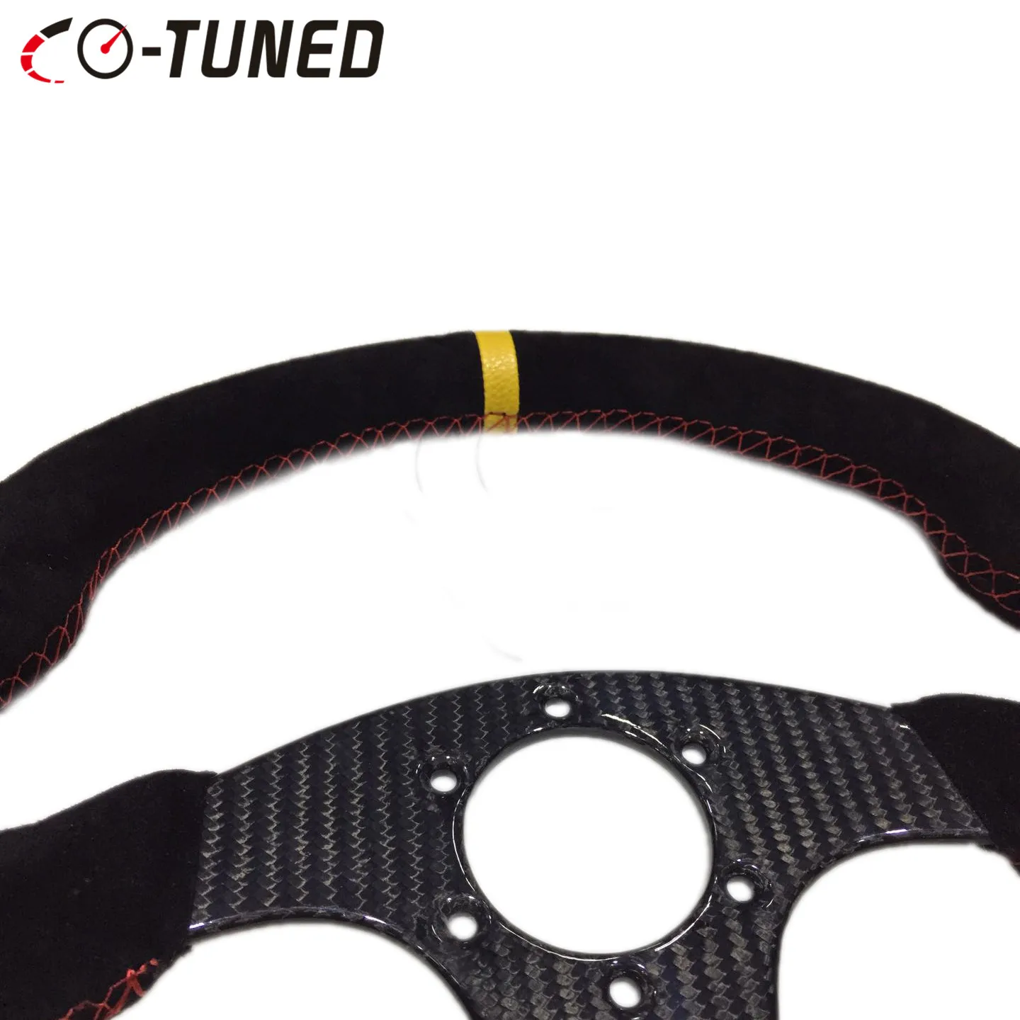 Flat Bottom 13inch Race Steering Wheel Carbon Car Steering Wheel D ...