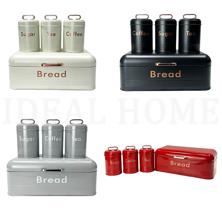 Red Bread Box - Durable Metal Storage for Kitchen Counter