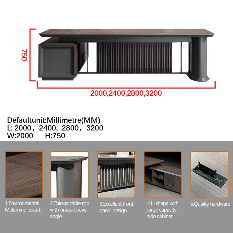 Custom Size Ceo Office Luxury Desk Big Wooden Computer Desks Boss ...