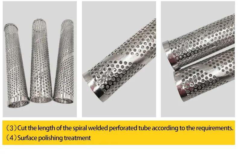 Perforated Metal Mesh Filter Tubes SS304 Sprial Perforated Metal Mesh ...