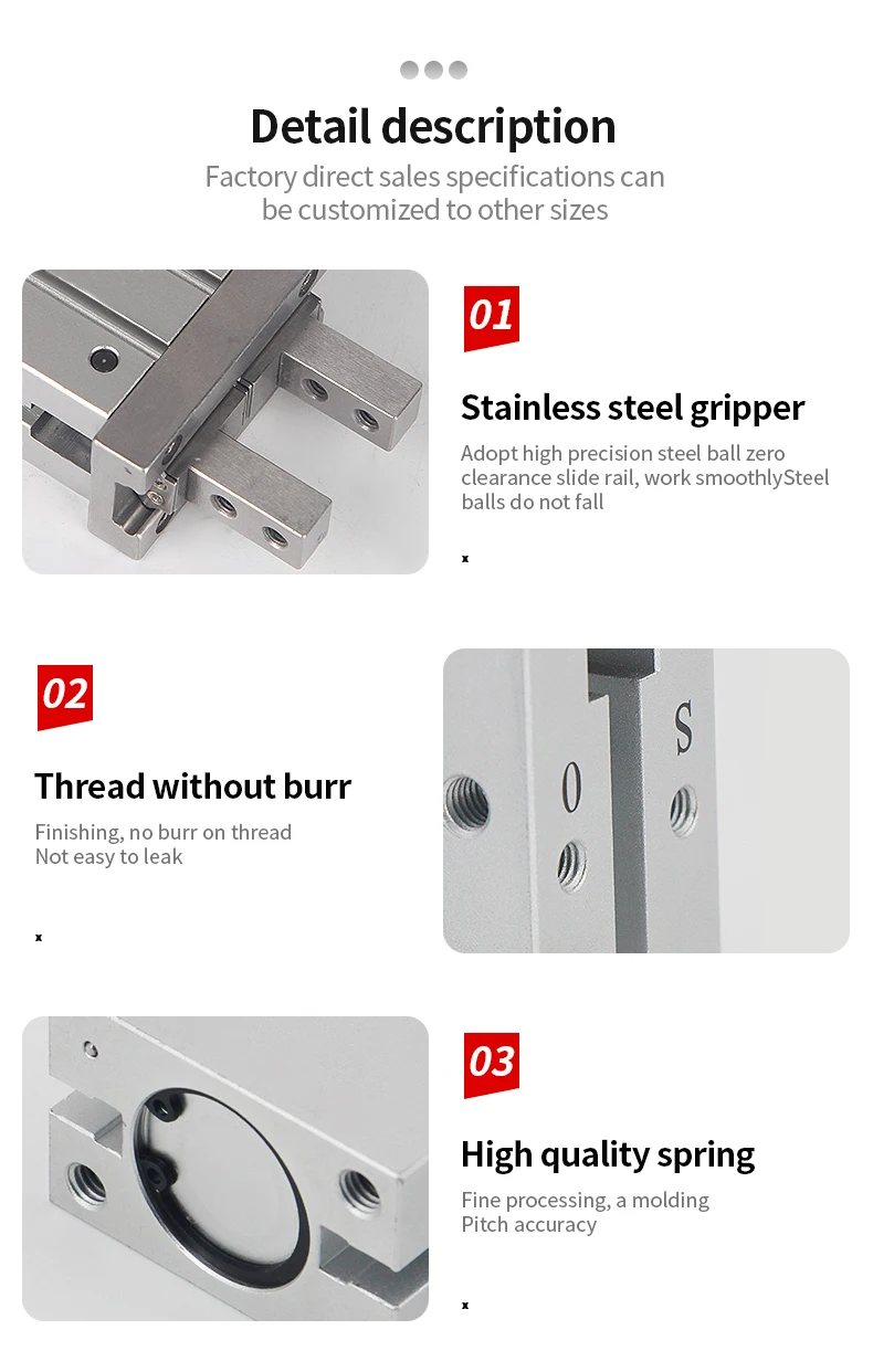 MHZ2 Series Aluminium Pneumatic Air Parallel Finger Clamp Cylinder Air ...