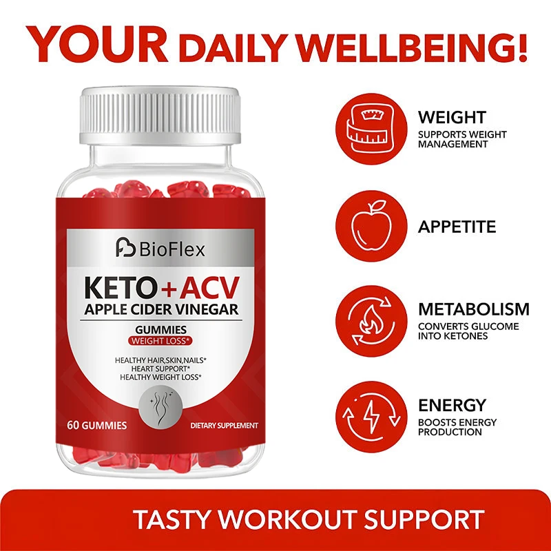 OEM White Label Super Premium Keto ACV Gummy Organic Fat Burner Apple ...