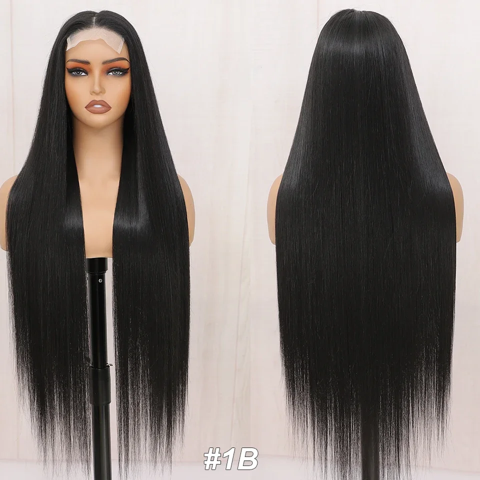 Straight Synthetic Bio Lace Front Wig for Women 36 Inch Long Ombre ...