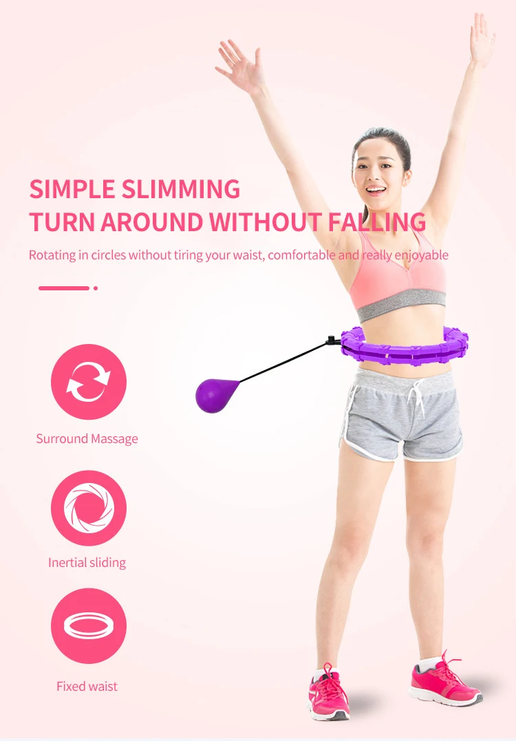 Hot Sale Detachable Smart Hula Circle Hoop Adjustable Fitness Weighted ...