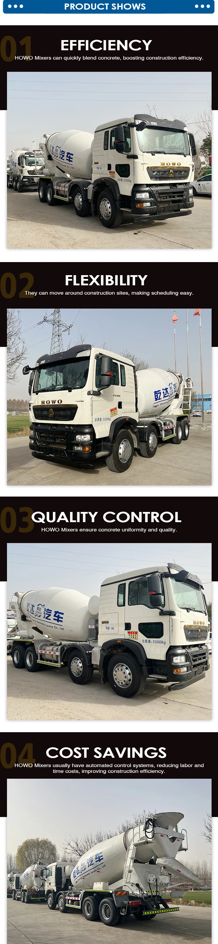 Howo Sinotruk Self Loading Construction Equipment 8m3 10m3 12m3 ...