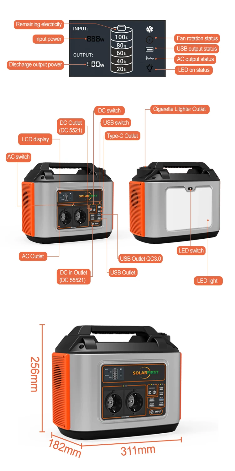High Power Rechargeable Portable Generator Best Top Power Stations Lithium Portable Power ...