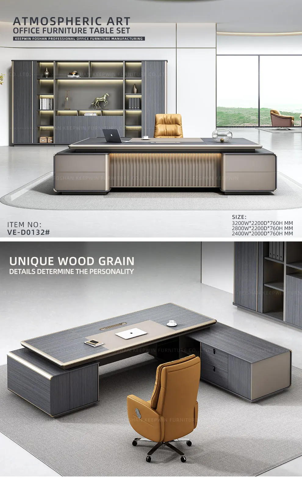 Luxury Modern Office Furniture Chairman Boss Business Computer Desk L ...