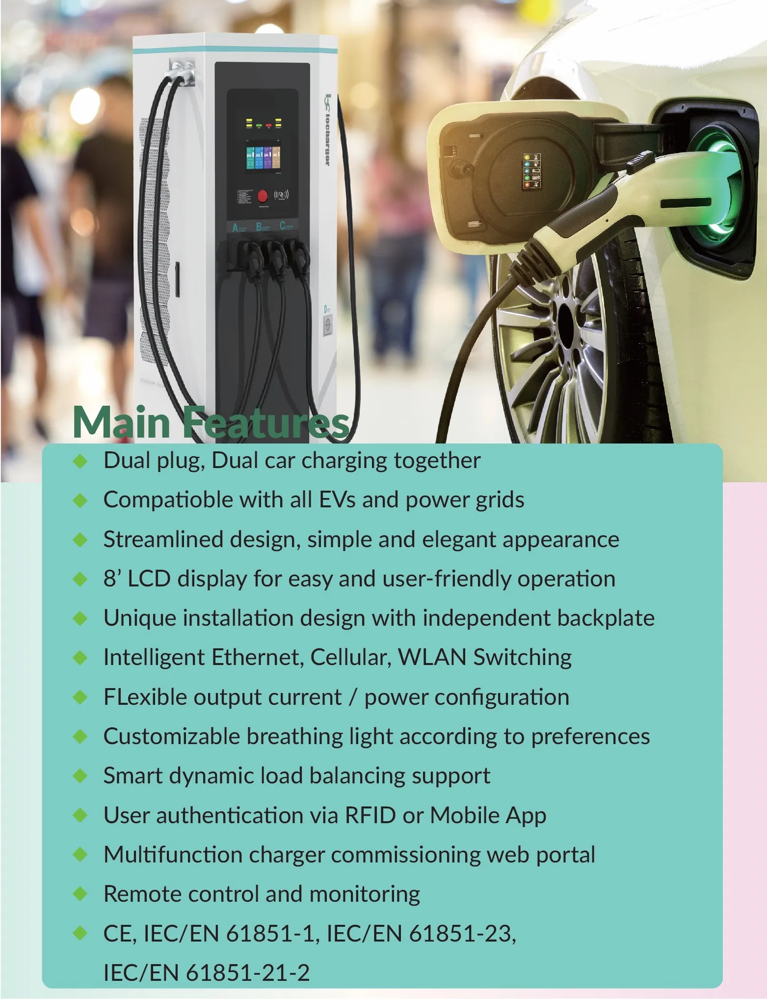 Ocpp 2.0 Dc Three-gun Level-3 Ev-fast Chargers Pos Payment Dlb ...