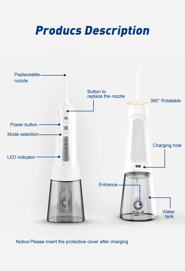 Water Flossers 300ml Usb Wireless Powerful Handheld Pick Tooth Teeth ...