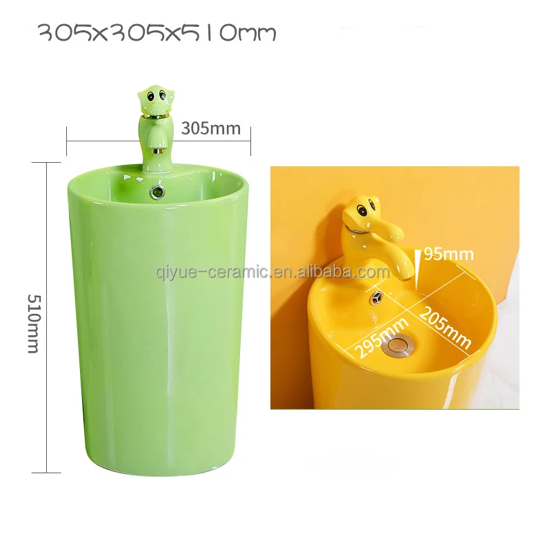 Modern Design Standing Children Wash Basin Ceramic Color