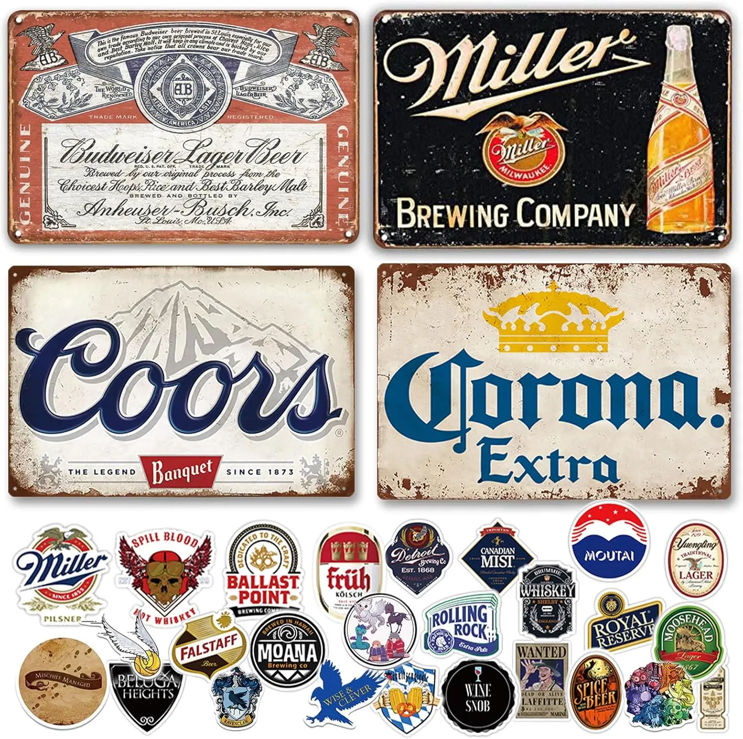 Vintage Polished Metal Tin Signs For Wall Art Decor Custom Printed ...
