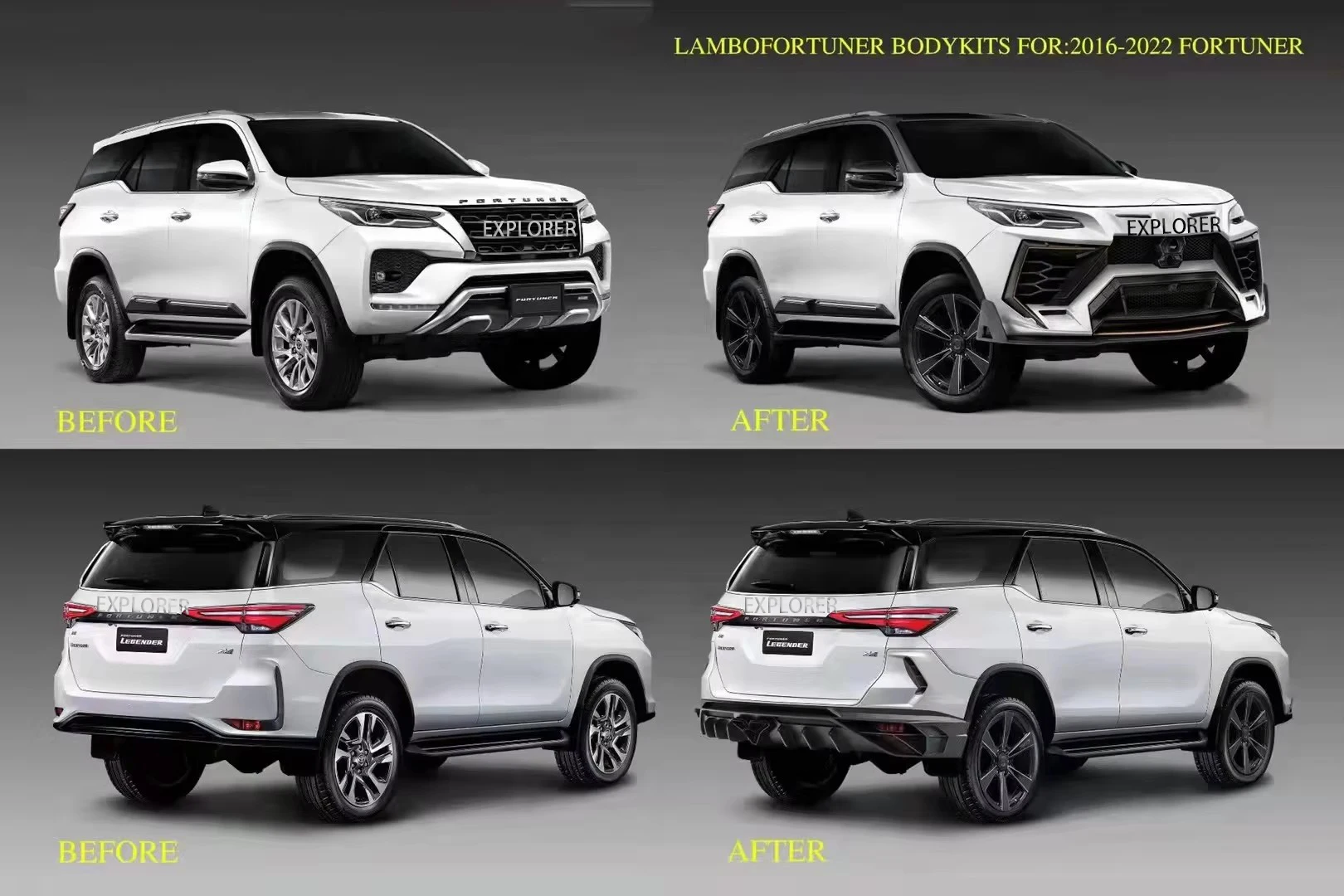 Fortuner Bodykit: Convert Toyota Fortuner 2016-2021 to Lamborghini Urus ...