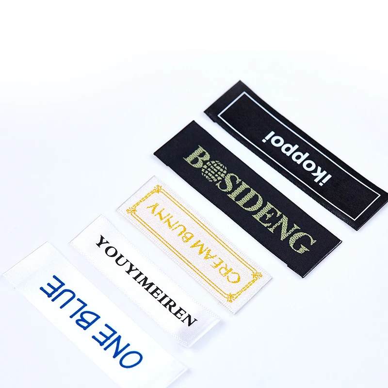 Custom Logo Brand Woven Label Garment Accessories High Definition Satin ...