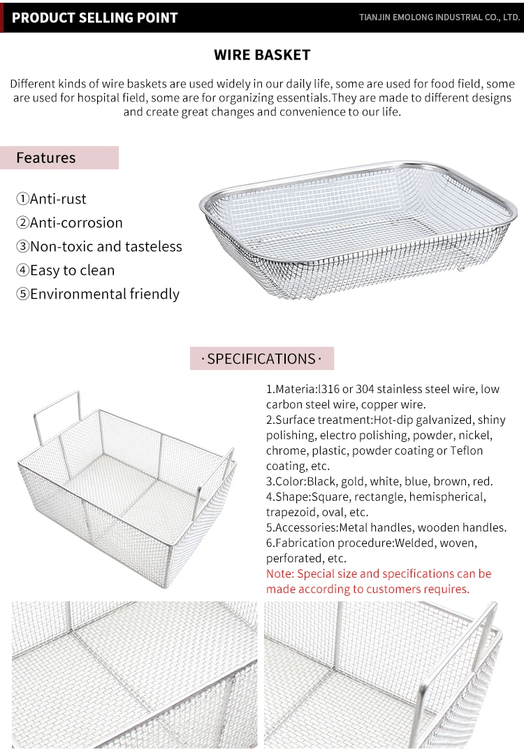 304 Stainless Steel Wire Mesh Basket For Medical In Hospital - Buy ...