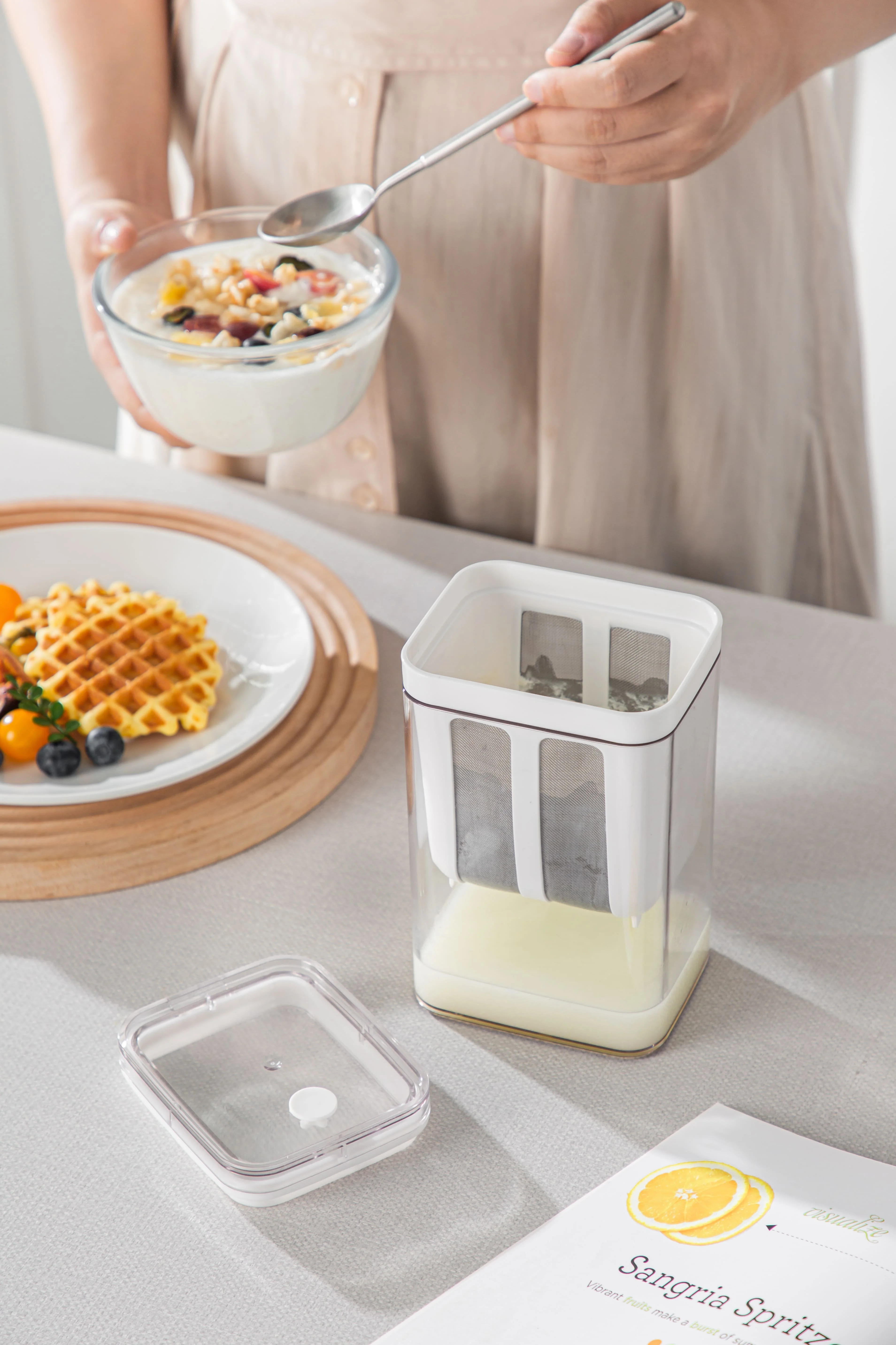 Stainless Steel 304 PET Plastic Freezer Safe Square Yogurt Filter Food ...