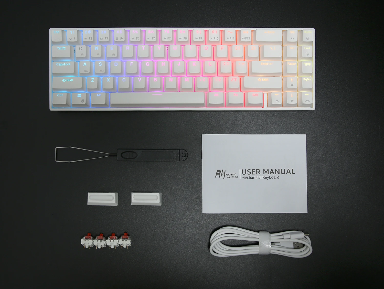 Royal Kludge Rk71 Mini Led Type C Mechanical Keyboard Red Switch ...