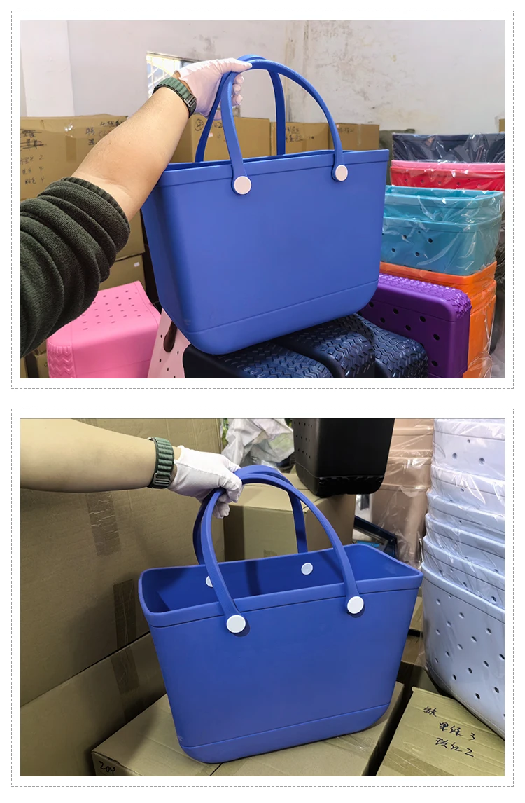 Custom New Design Summer Simple Silicone Handbag Tote Bag For Kids EVA ...