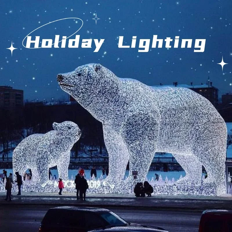 Giant Animal Lighted Led 3d White Polar Bear Christmas Motif Light ...