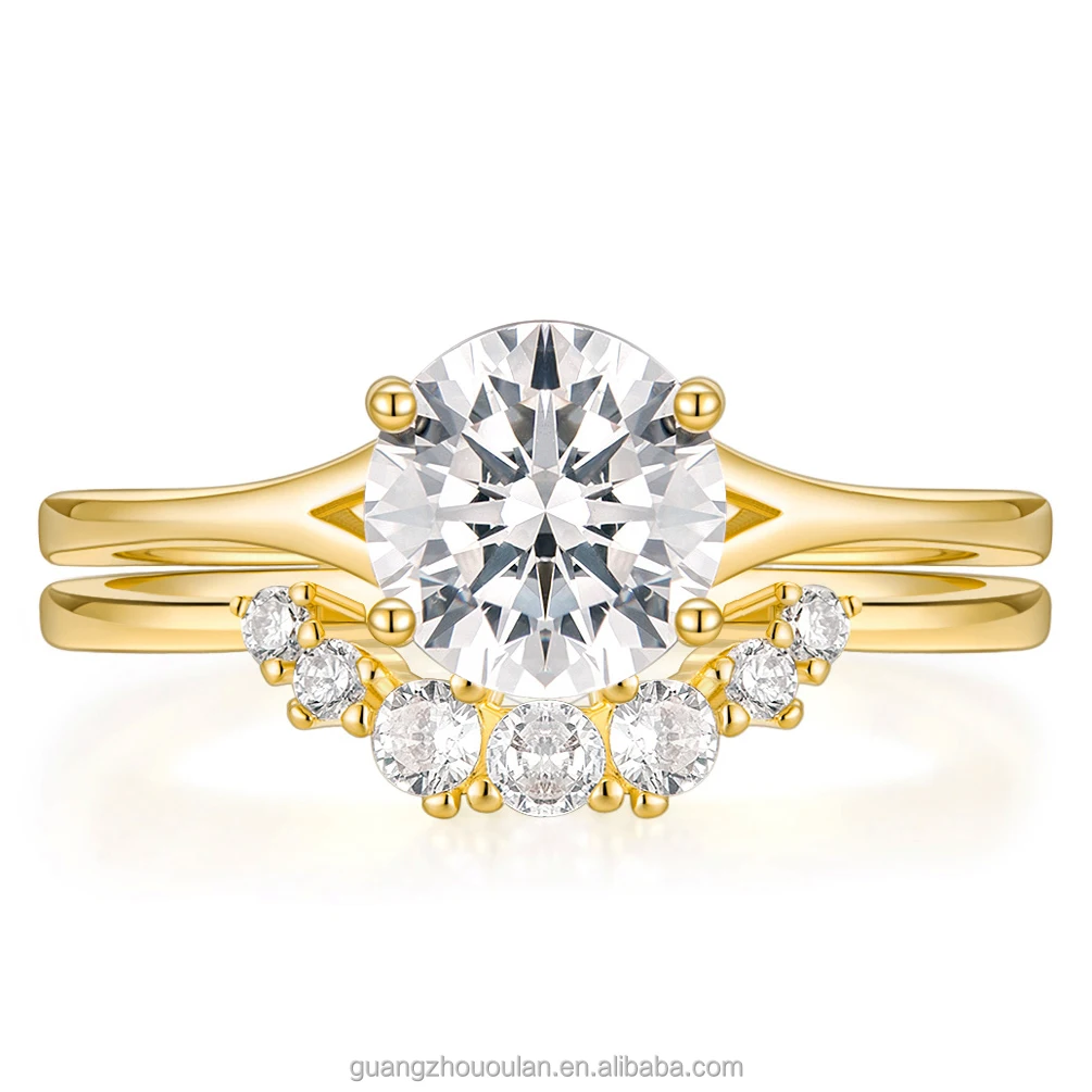 Somen 2ct Copper Ring Cubic Zirconia Wedding Band For Women 14k Gold ...