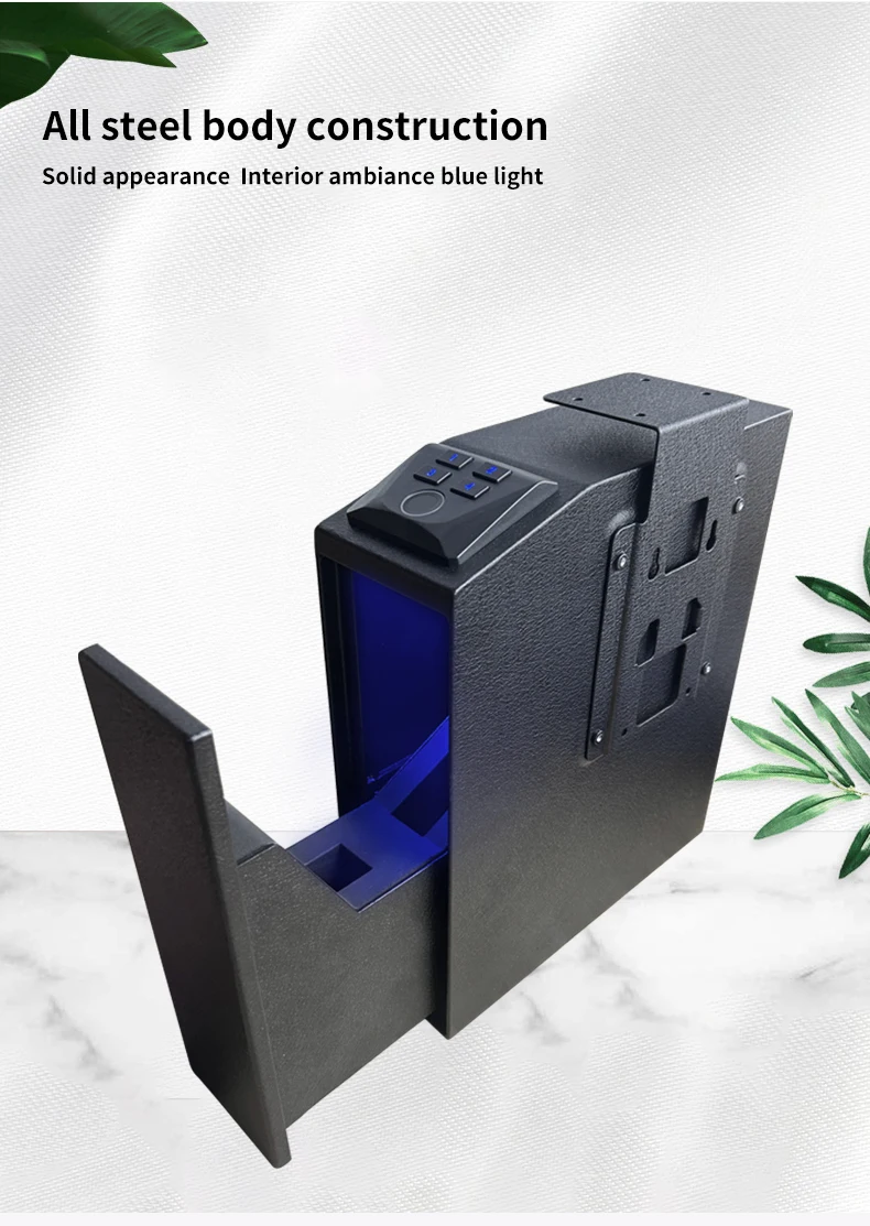 Automatic Pulling Hand Gun Safe Box - Biometric Fingerprint Lock, Steel ...