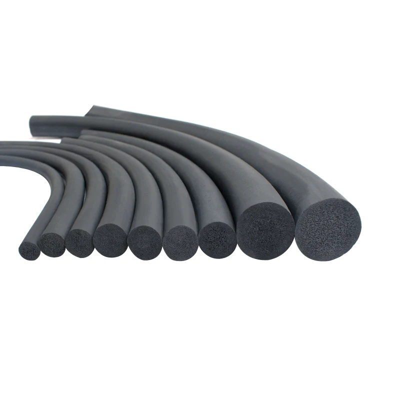 Epdm Foam Round Black Slurry-stopping Sponge Rubber Strip Waterproof ...