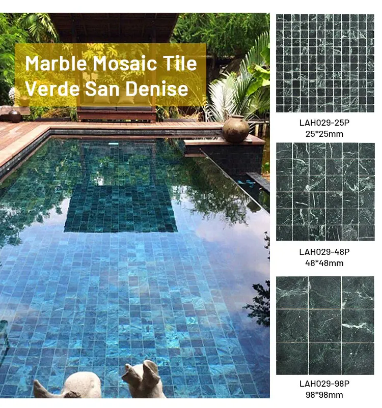 Modern Green Stone Marble Mosaic Tile for Swimming Pool | Durable ...